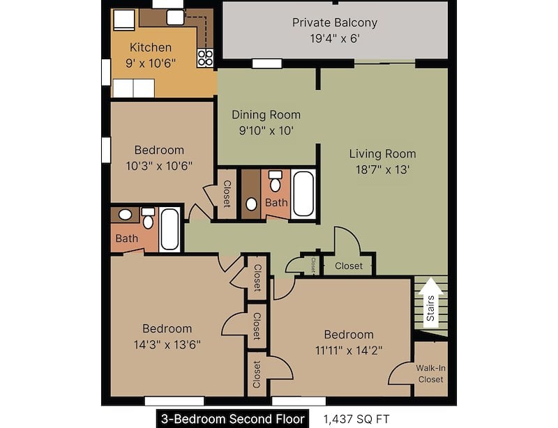 3 Bedroom Apartment Floor Plans